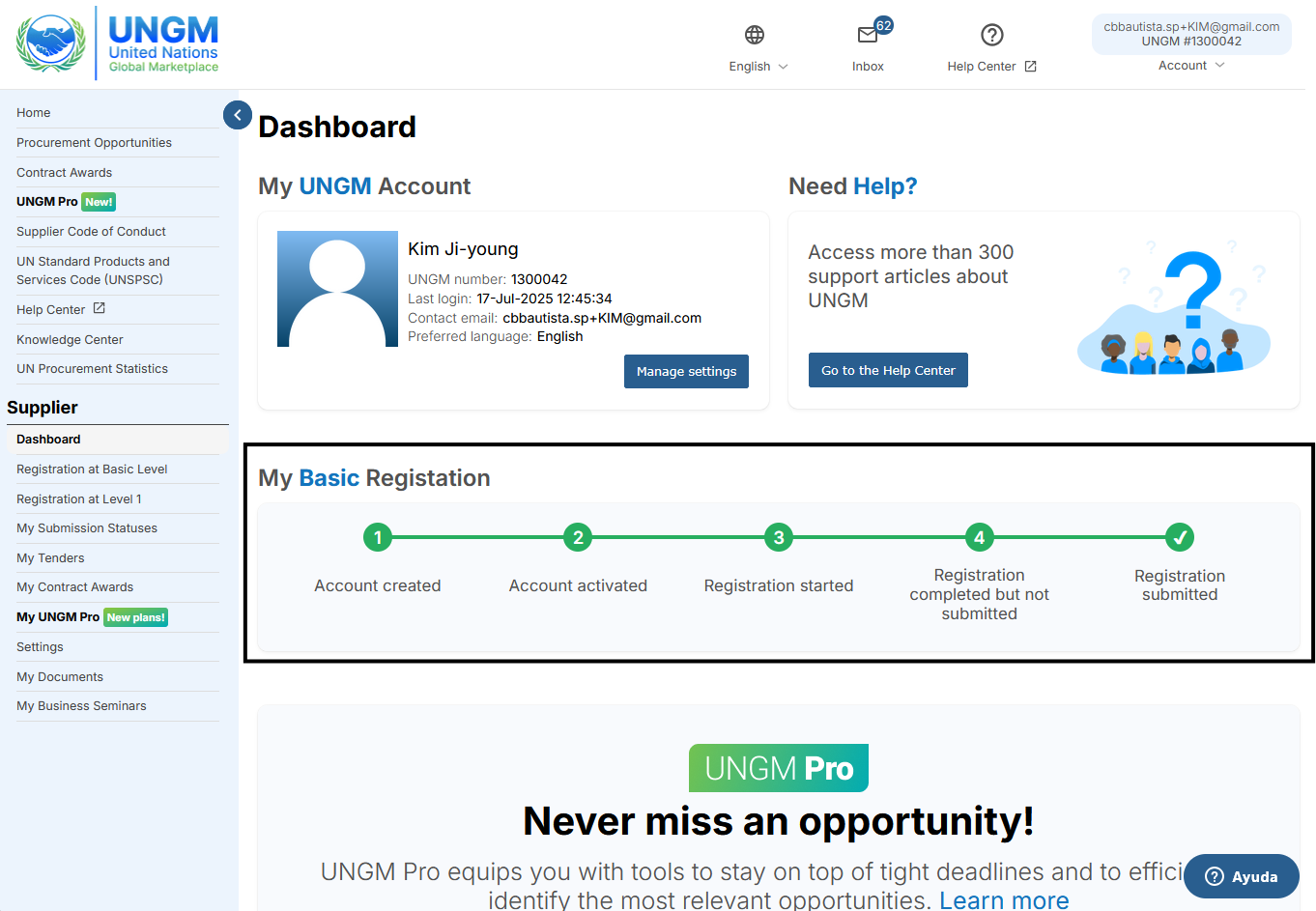 How to check the submission statuses with organizations? – UNGM Help Center