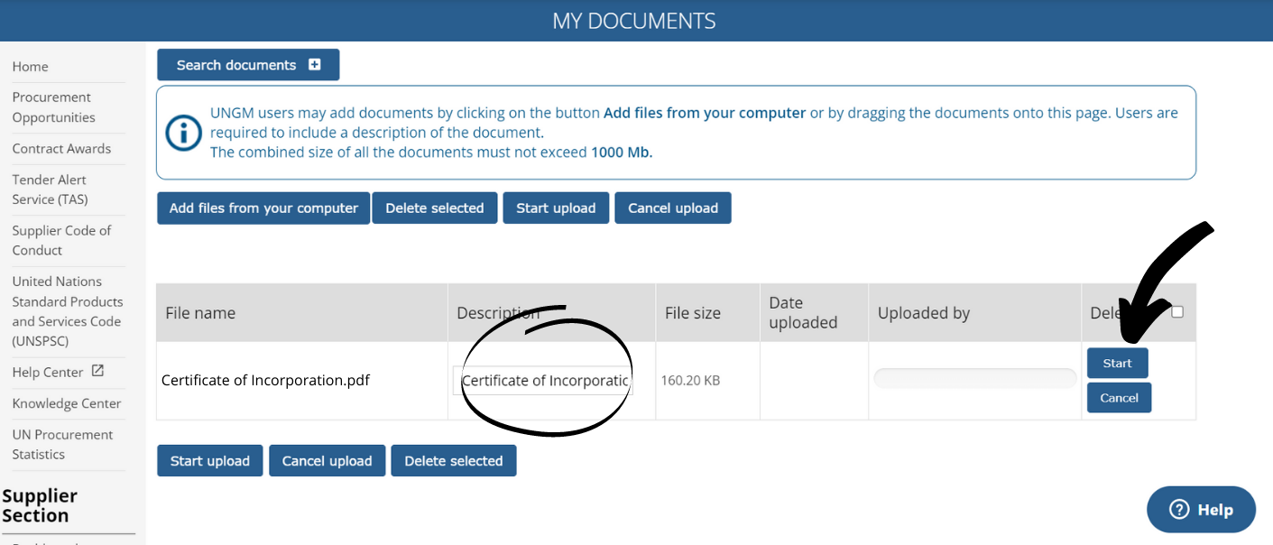 How to upload documents in UNGM? – UNGM Help Center
